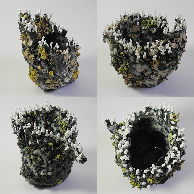 tree bark cups, set of four (2019) - Josiane Keller